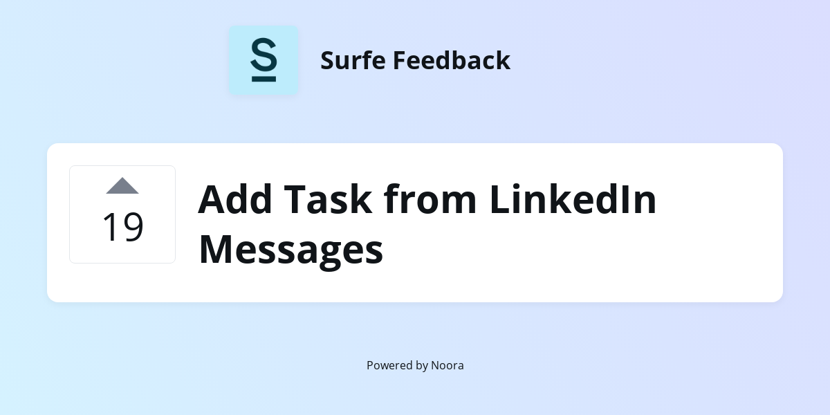Add Task from LinkedIn Messages | Feature Requests | Surfe